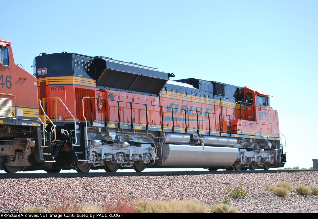 Heading East Finally!!! BNSF 8778 and BNSF 6246 pass me by.